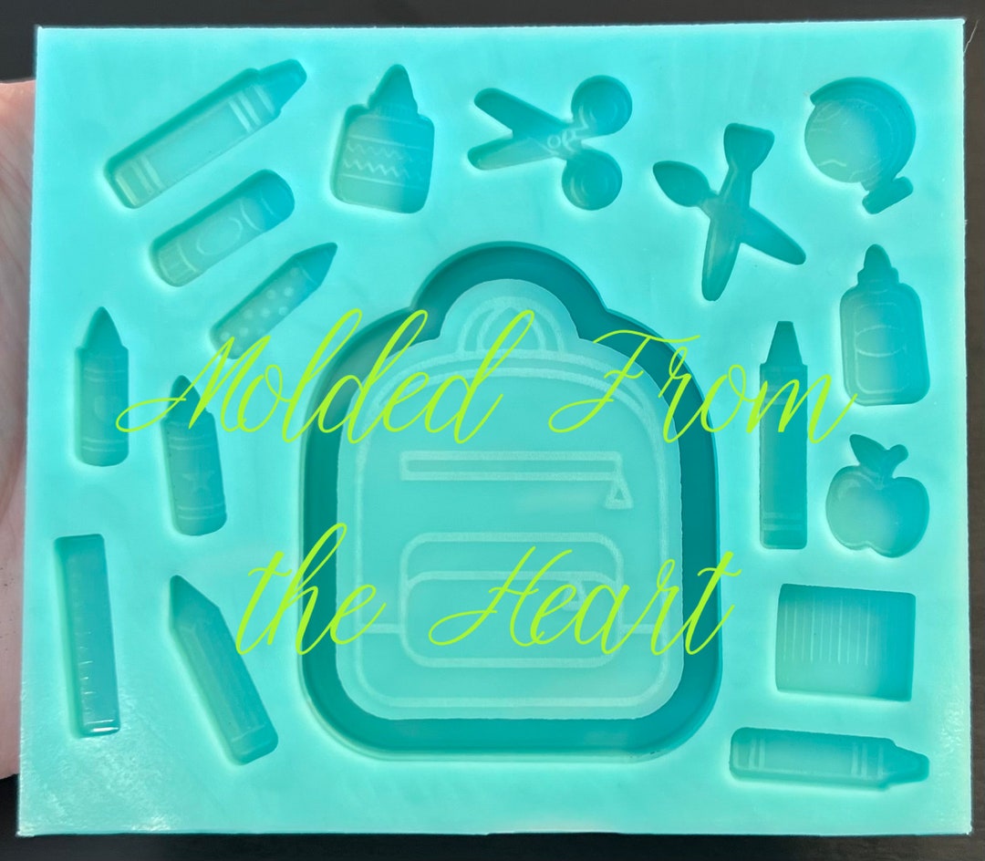 Backpack Shaker With School Themed Shaker Bits Silicone Mold - Etsy