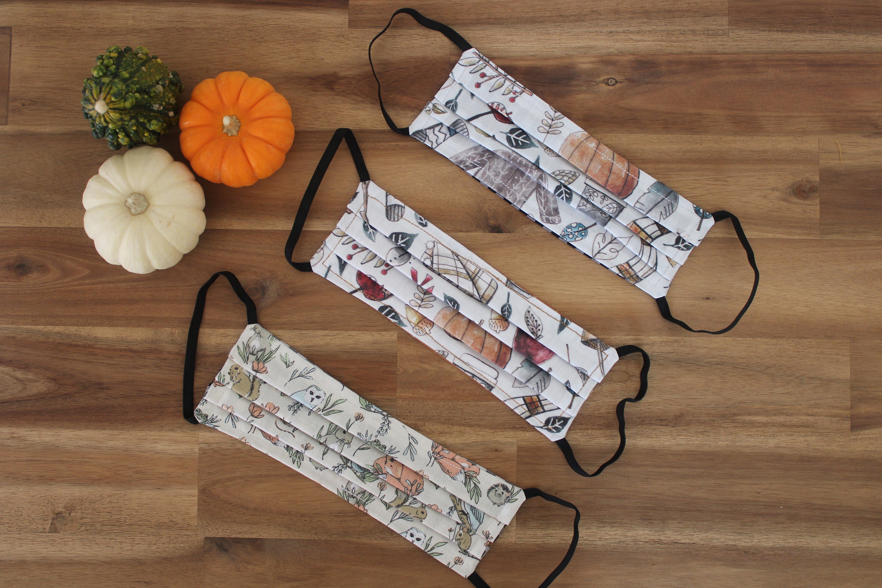 Harvest and Woodland Creatures Face Mask - Etsy