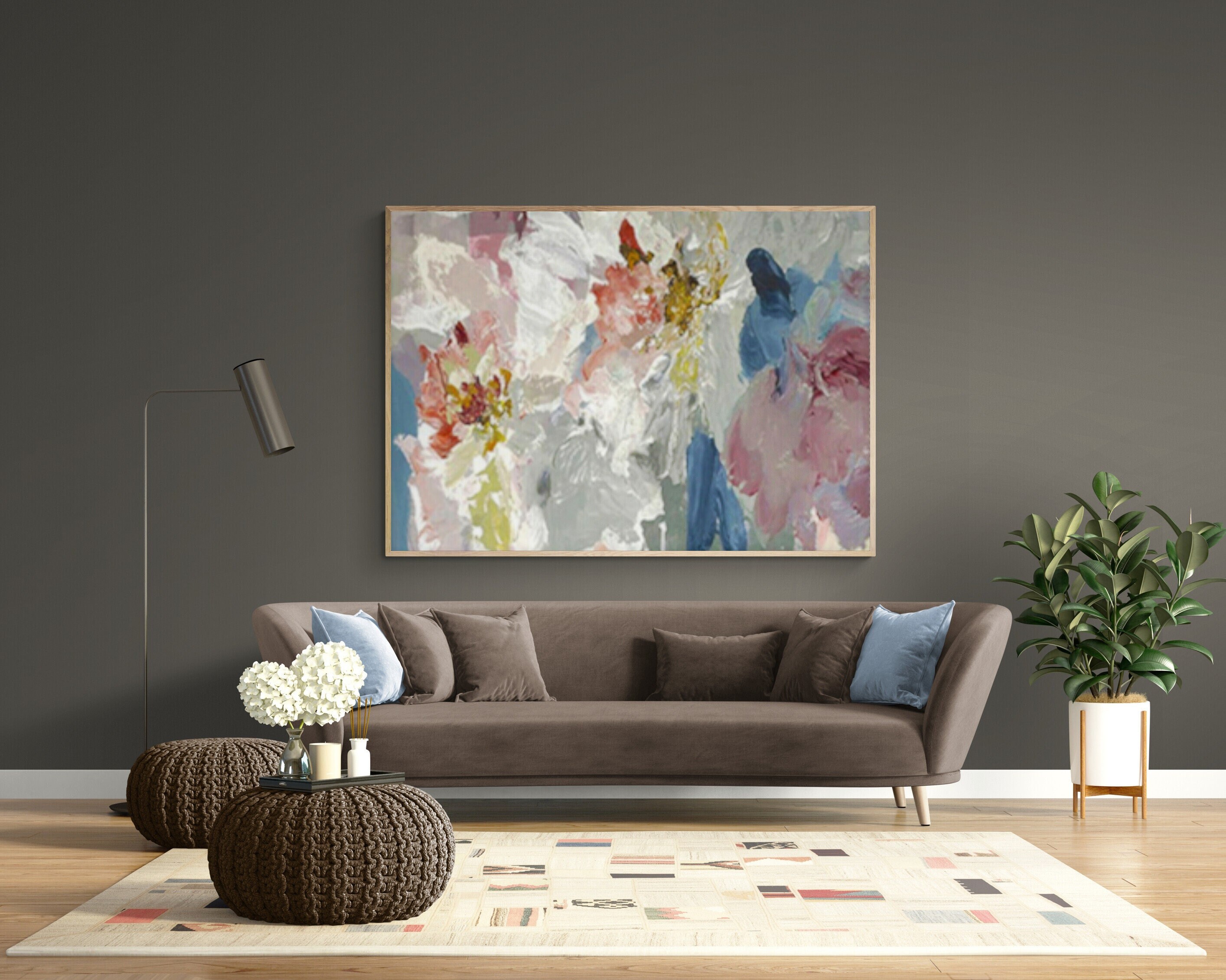 Abstract Neutral Home Wall Decor, Housewarming Luxury Painting Gift ...