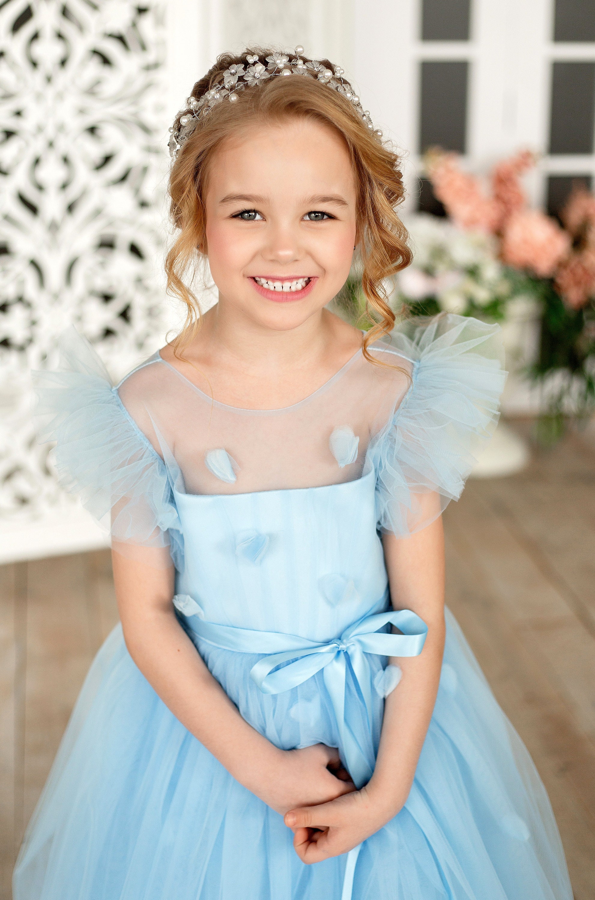 Aqua Blue Flower Girl Dresses