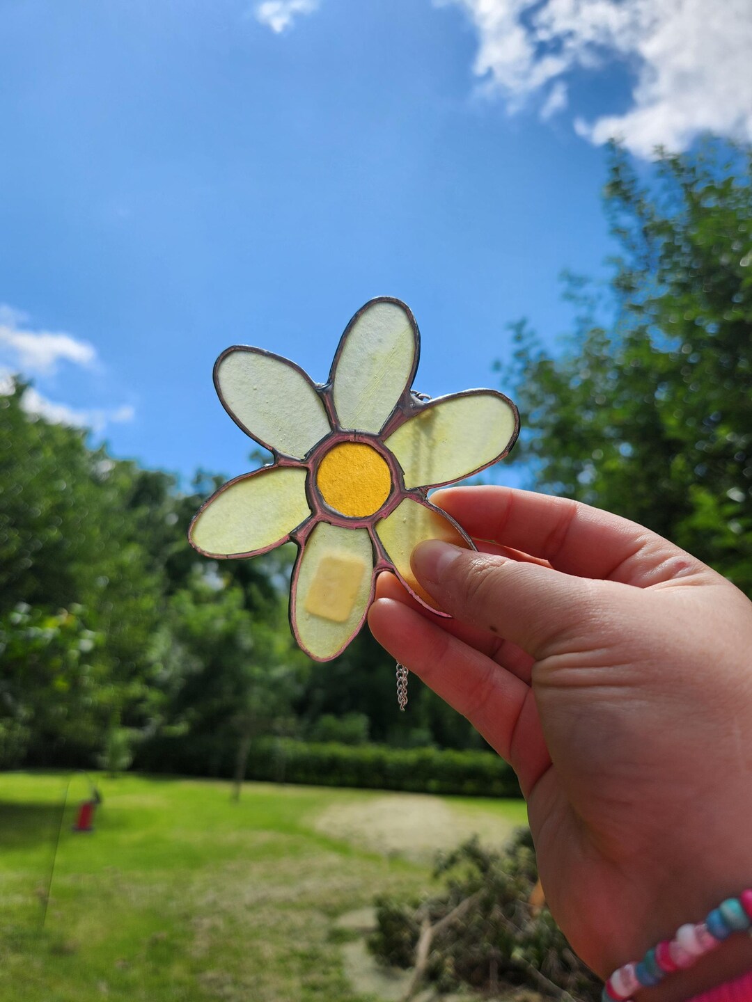 Daisy Stained Glass Suncatcher - Etsy