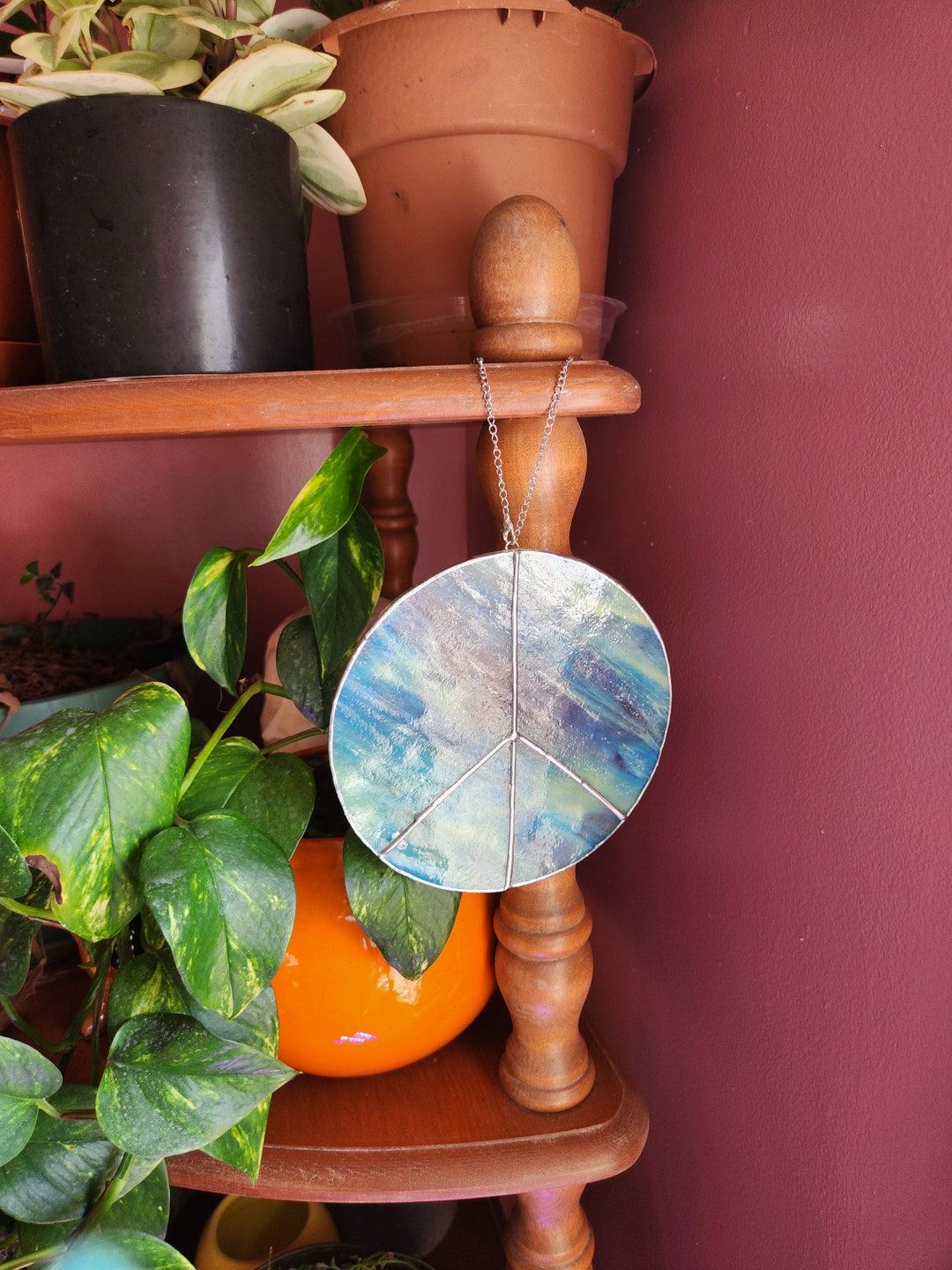 Large Peace Sign, Stained Glass Suncatcher - Etsy