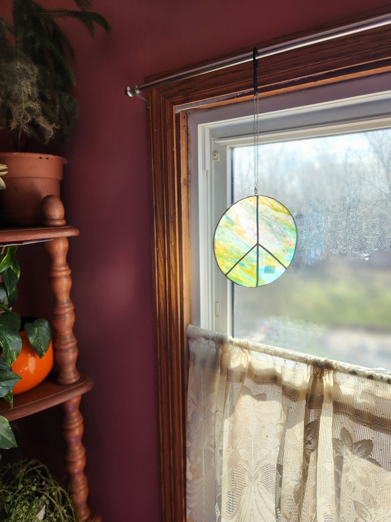 Large Peace Sign, Stained Glass Suncatcher - Etsy