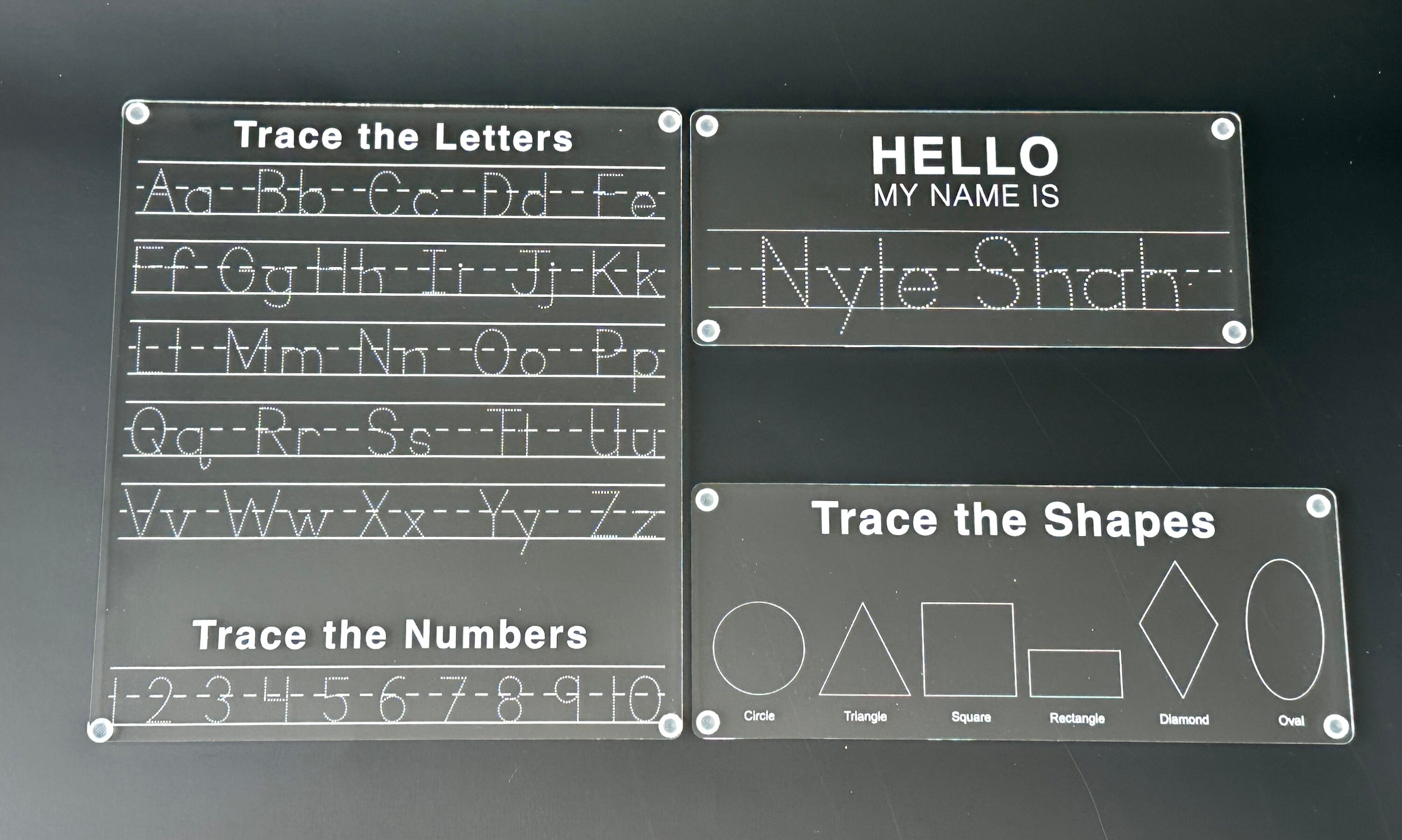 Personalized Acrylic Name Tracing Board, Dry Erase Letter Tracing ...