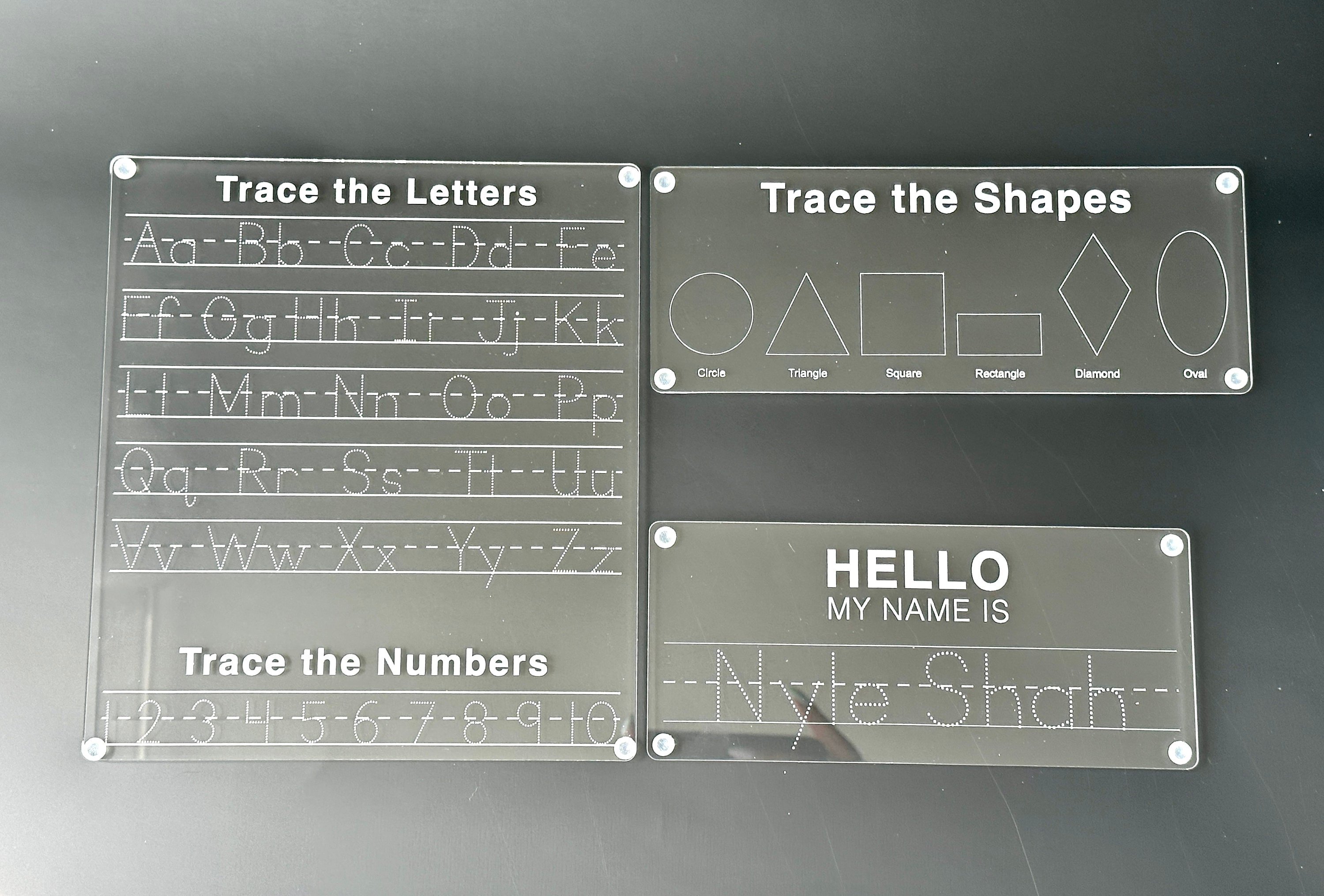 Personalized Acrylic Name Tracing Board, Dry Erase Letter Tracing ...