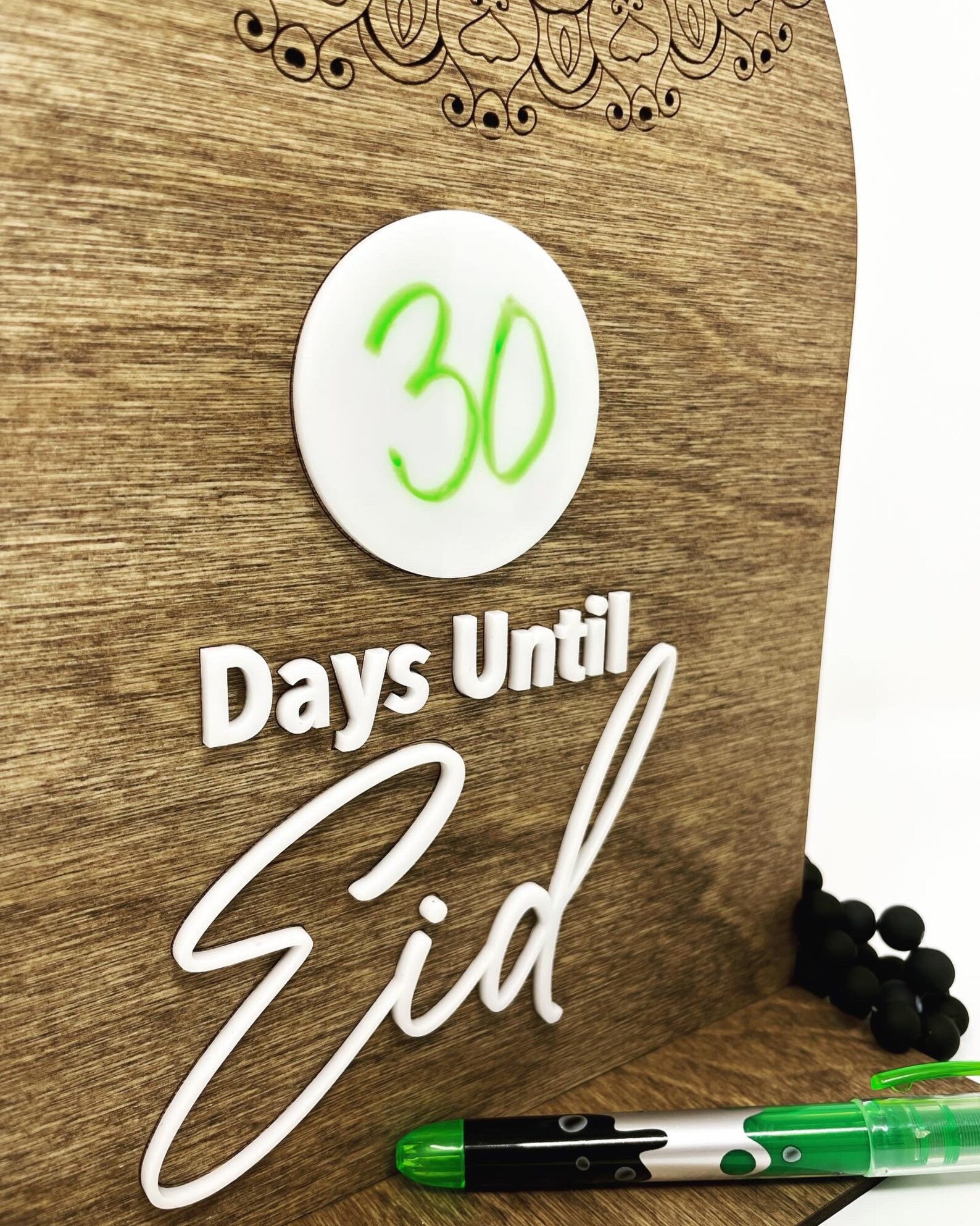 Eid Countdown Sign, Wood and Acrylic Countdown Sign for Eid, Eid ...