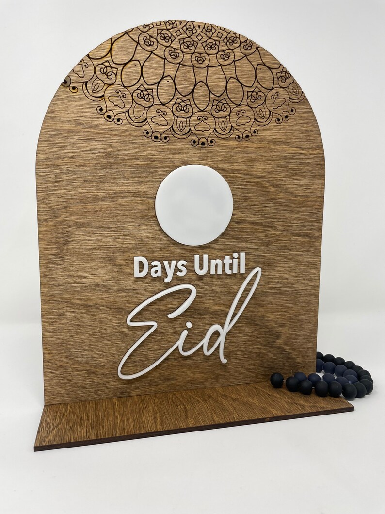 Eid Countdown Sign, Wood and Acrylic Countdown Sign for Eid, Eid ...
