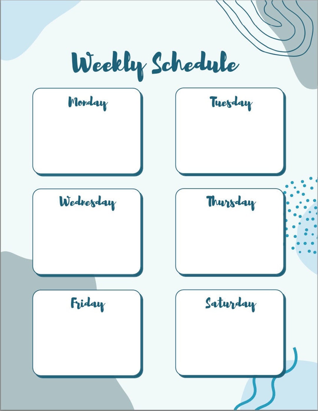 Blue Weekly Planner Bundle - Etsy