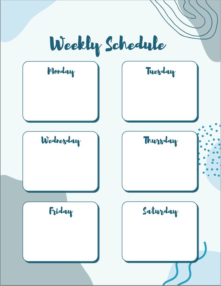 Blue Weekly Planner Bundle - Etsy