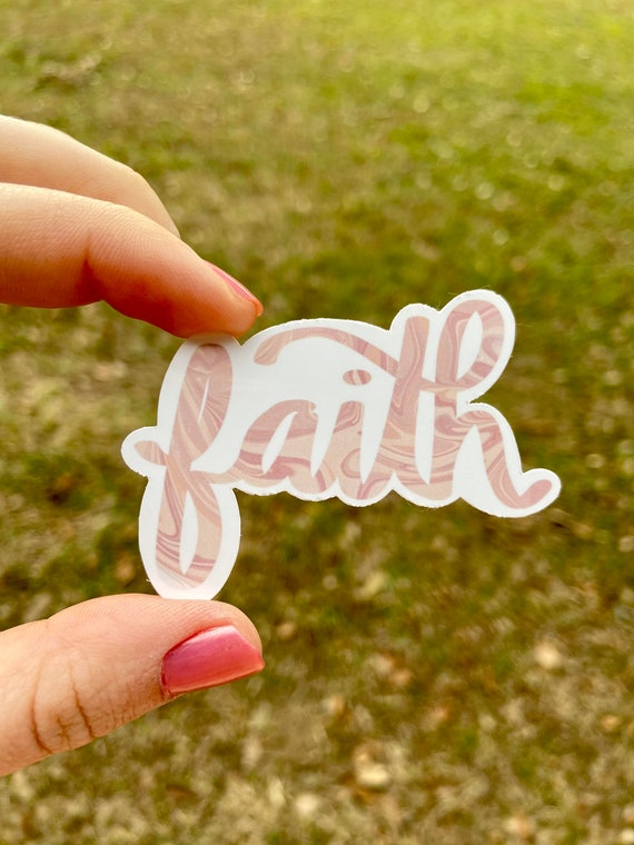 Cursive Faith Sticker Dainty Unique Pink Christian Sticker | Etsy