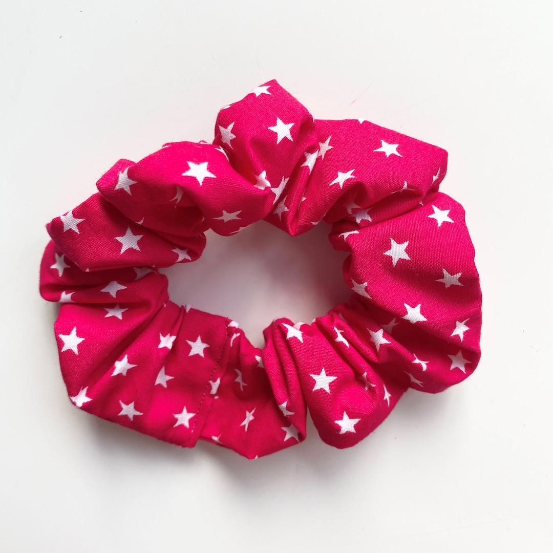 Hot Pink Star Scrunchies - Etsy España