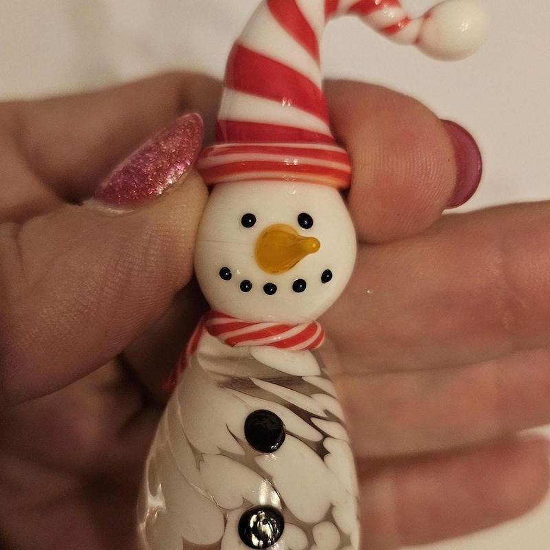 Lampwork Glass Snowman - Etsy