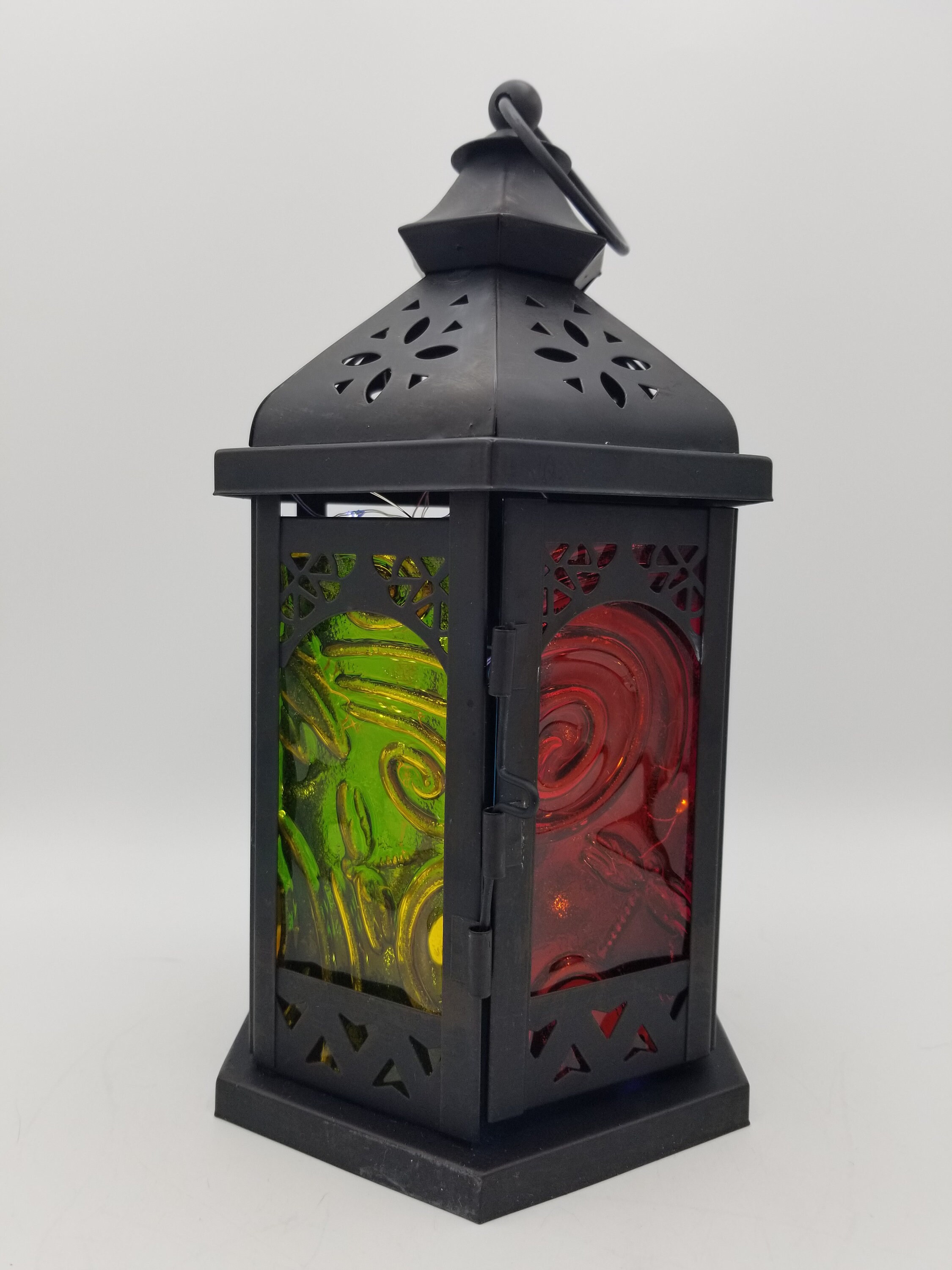 Rainbow Dragonflies Custom Handmade Glass Lantern in Red | Etsy