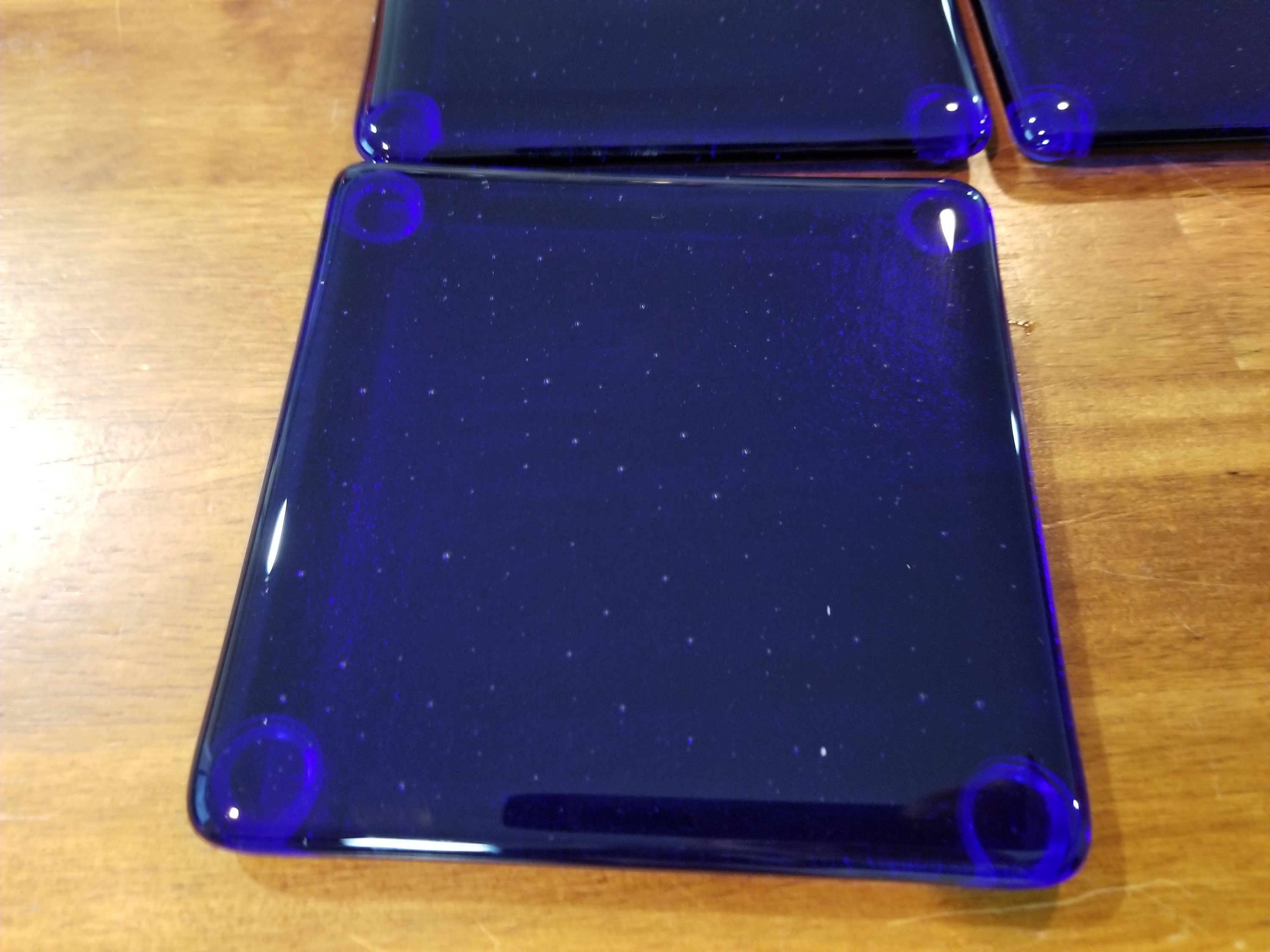 Cobalt Blue Glass Handmade Coasters set of 4 4 in x 4 in | Etsy