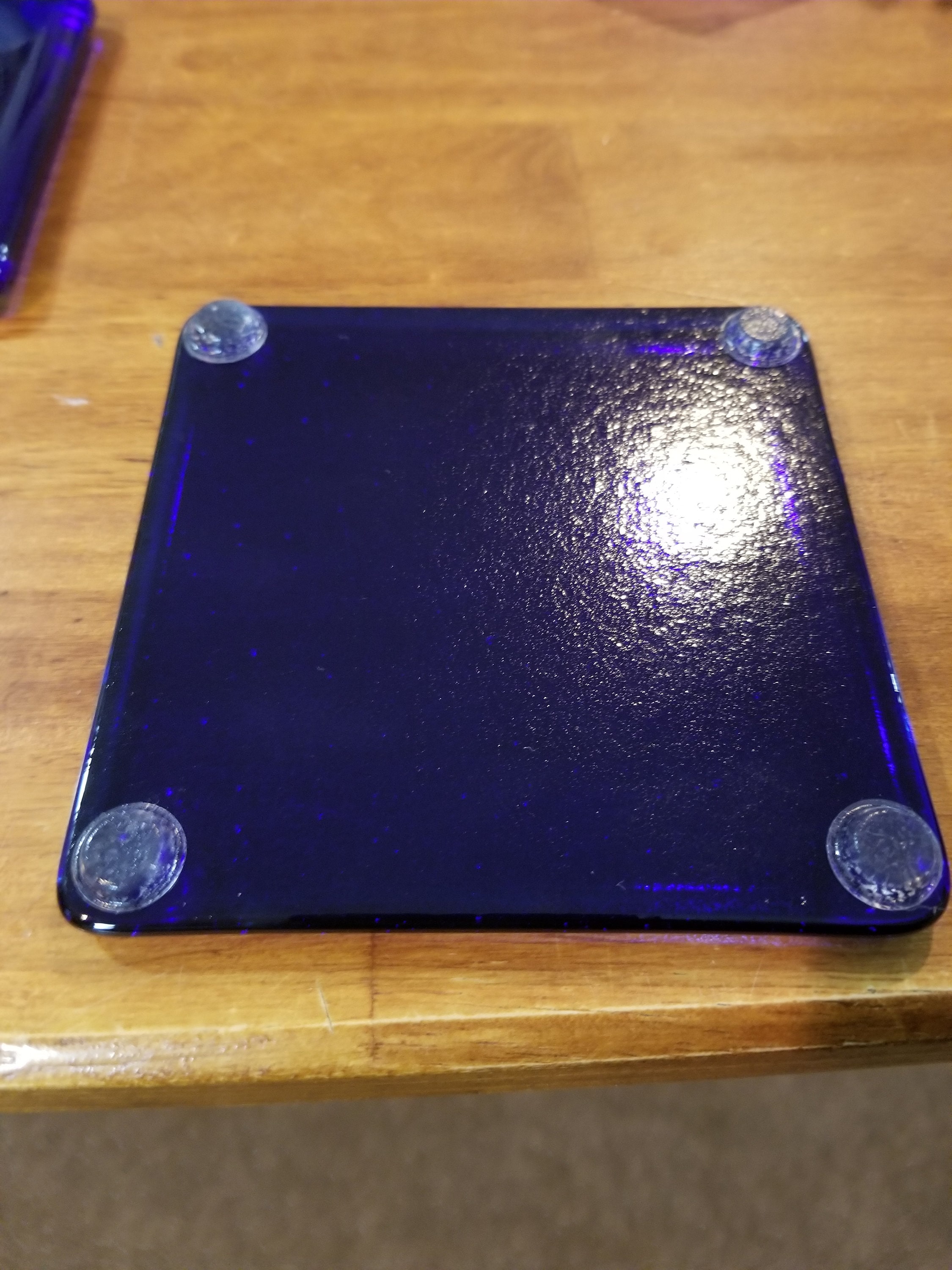 Cobalt Blue Glass Handmade Coasters set of 4 4 in x 4 in | Etsy