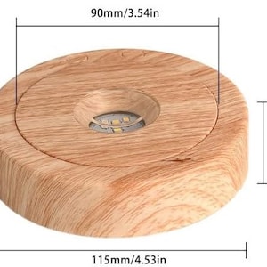 Wood Grain 7 LED Rotating Display Stand, Spinning 360 Rotating Display ...