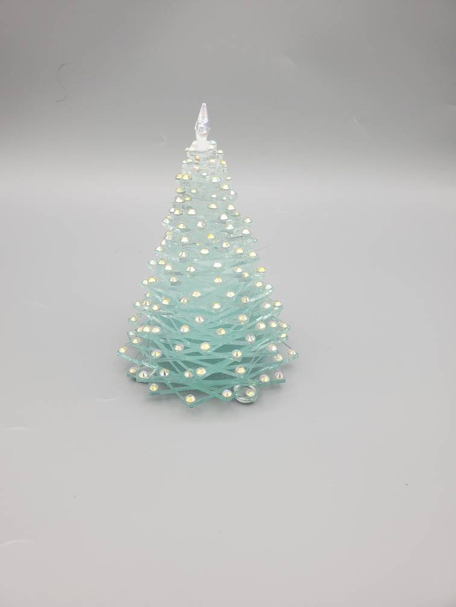 Handcrafted Glass Tree With Crystal AB Accents/ornaments and - Etsy