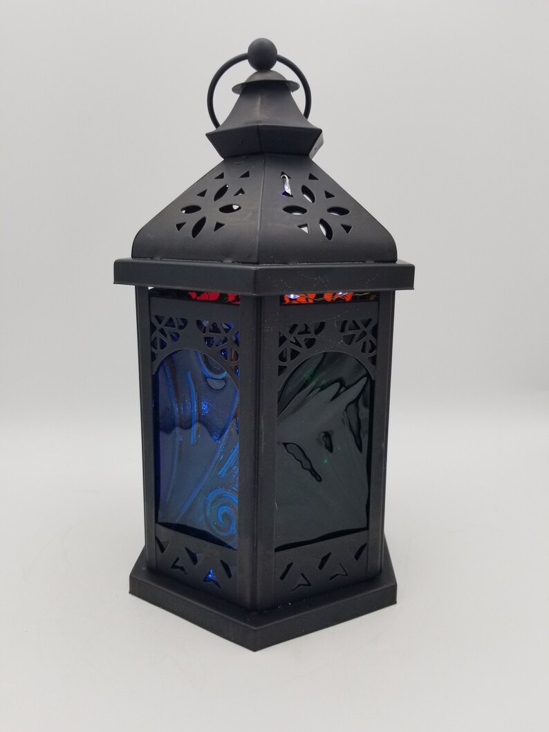 Rainbow Dragonflies Custom Handmade Glass Lantern in Red - Etsy