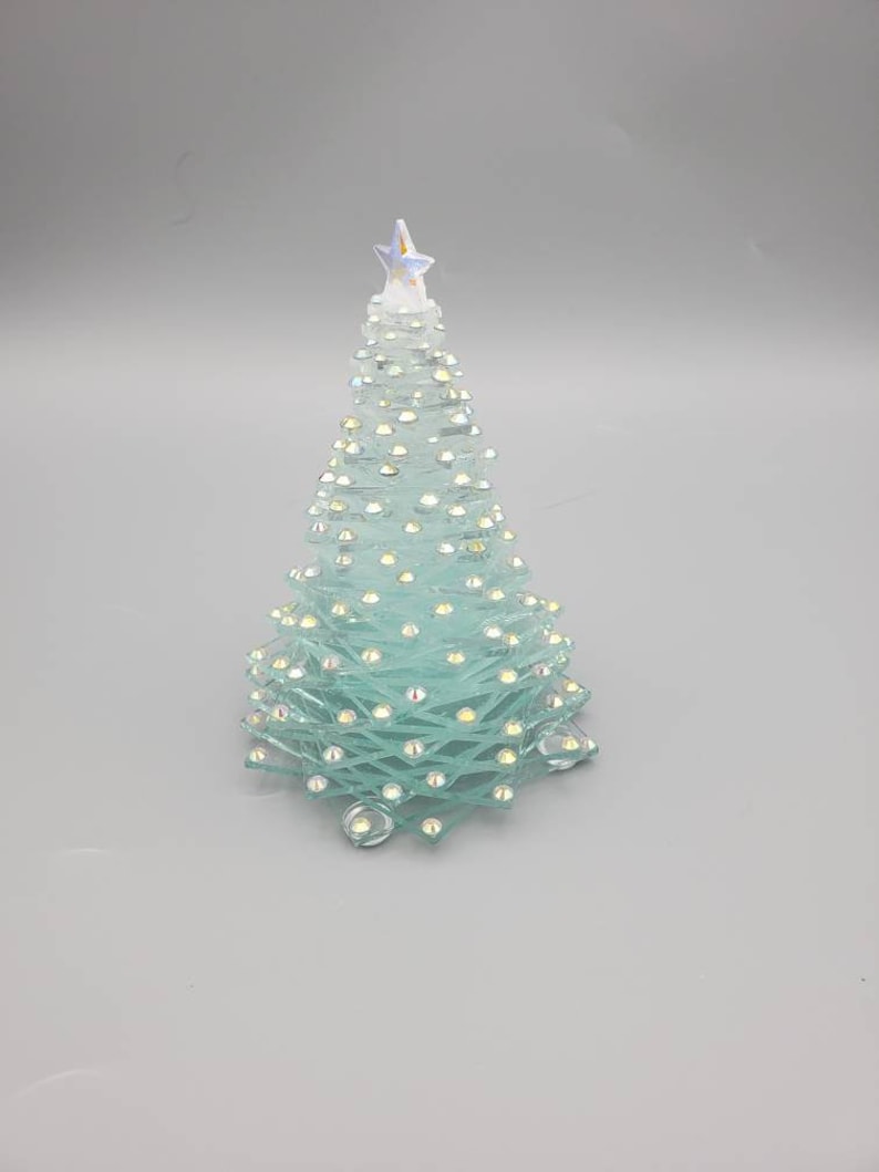 Handcrafted Glass Tree With Crystal AB Accents/ornaments and - Etsy