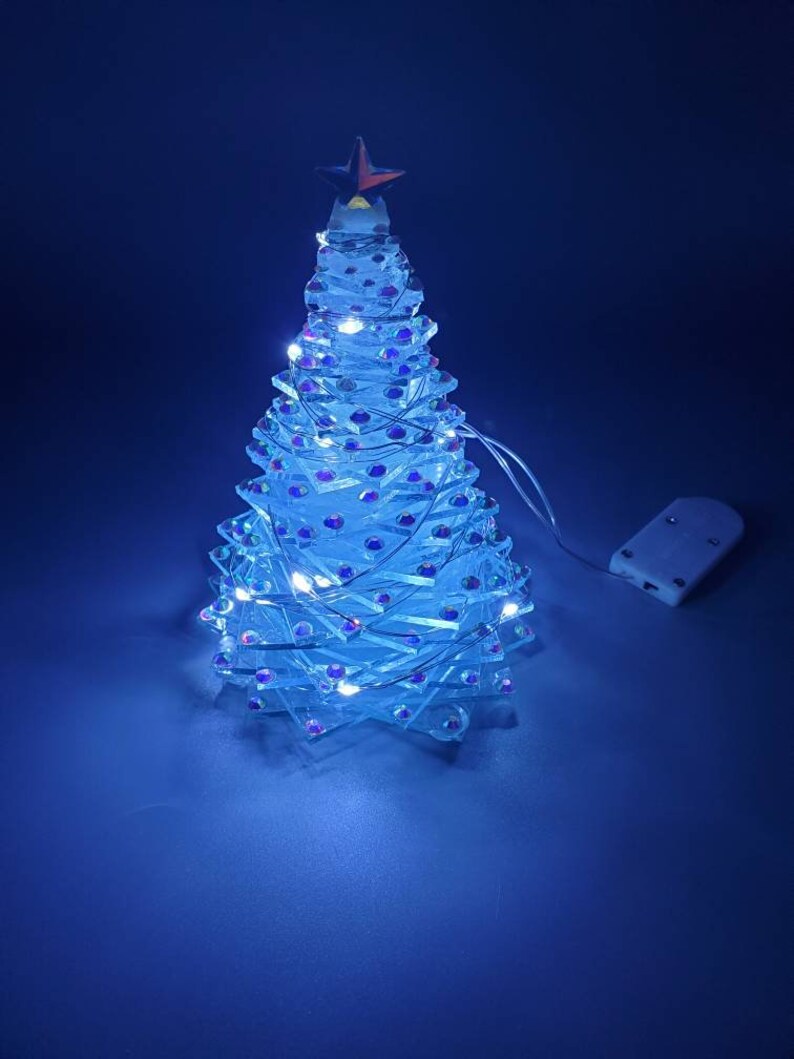 Handcrafted Glass Tree With Crystal AB Accents/ornaments and - Etsy
