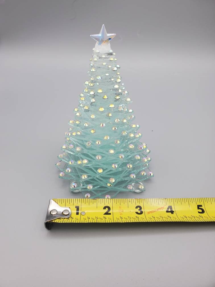 Handcrafted Glass Tree With Crystal AB Accents/ornaments and - Etsy