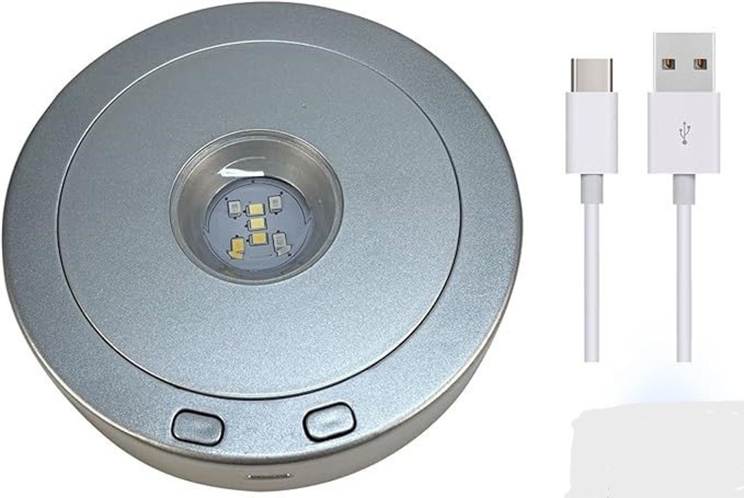 Silver 7 LED Rotating Display Stand, Spinning 360 Rotating Display Base ...