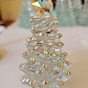 Handcrafted Glass Tree Ornament Crystal AB and Swarovski Crystal Star ...