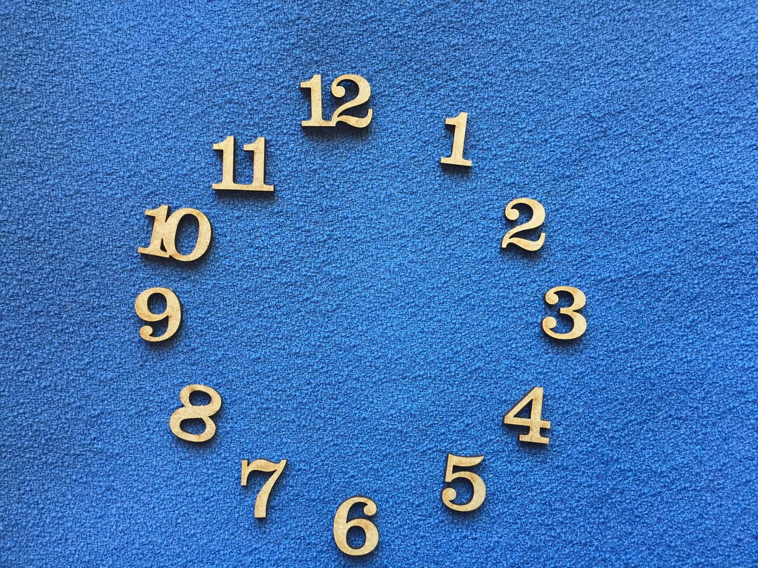 Clock Numbers MDF Clancy Font 1.5cm. 2cm, 2.5cm, 3cm, 4cm, 5cm 6cm 3mm ...