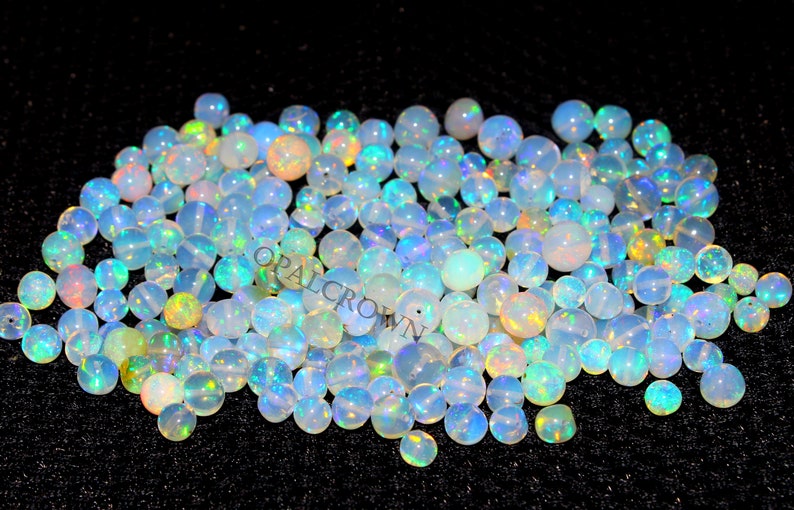 Opal Beads Drilled 4-5mm | Natural Ethiopian Opal Round Loose Balls ...