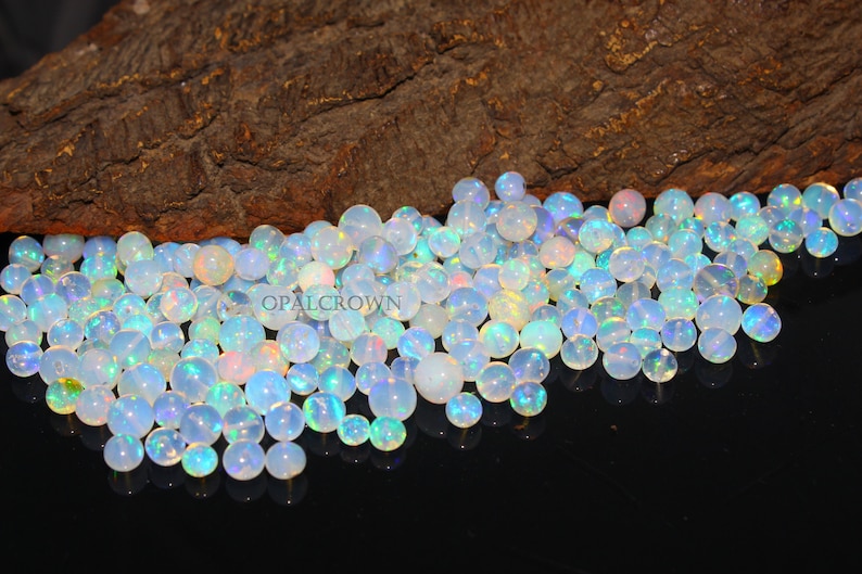 Opal Beads Drilled 4-5mm | Natural Ethiopian Opal Round Loose Balls ...