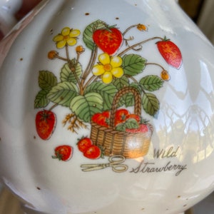 Vintage Wild Strawberry Ceramic Pitcher With Plate - Etsy
