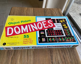 French Numbers Domino Dominoes Game 100% Complete Cardboard Vintage ...