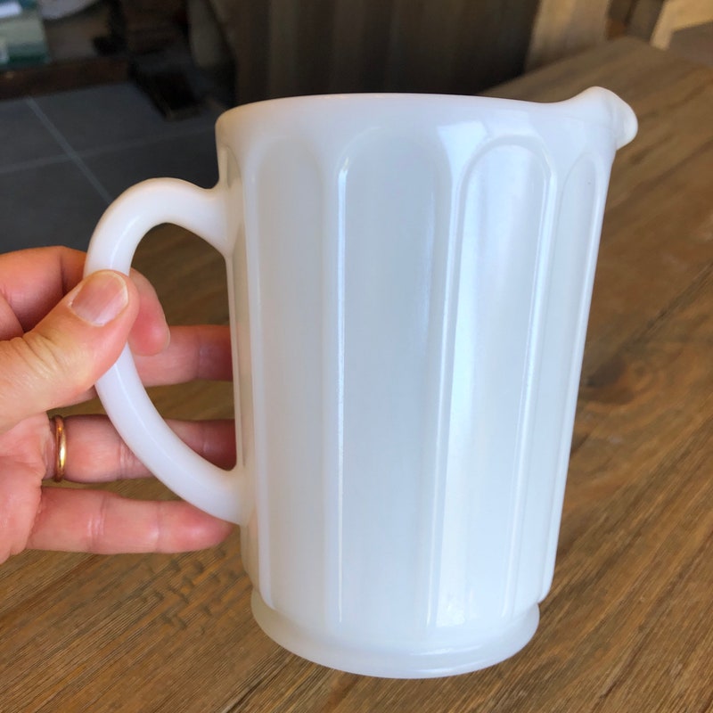 Milk Glass Pitcher - Etsy