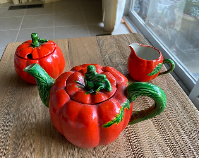 Vintage Japanese Tomato Tea Set - Etsy