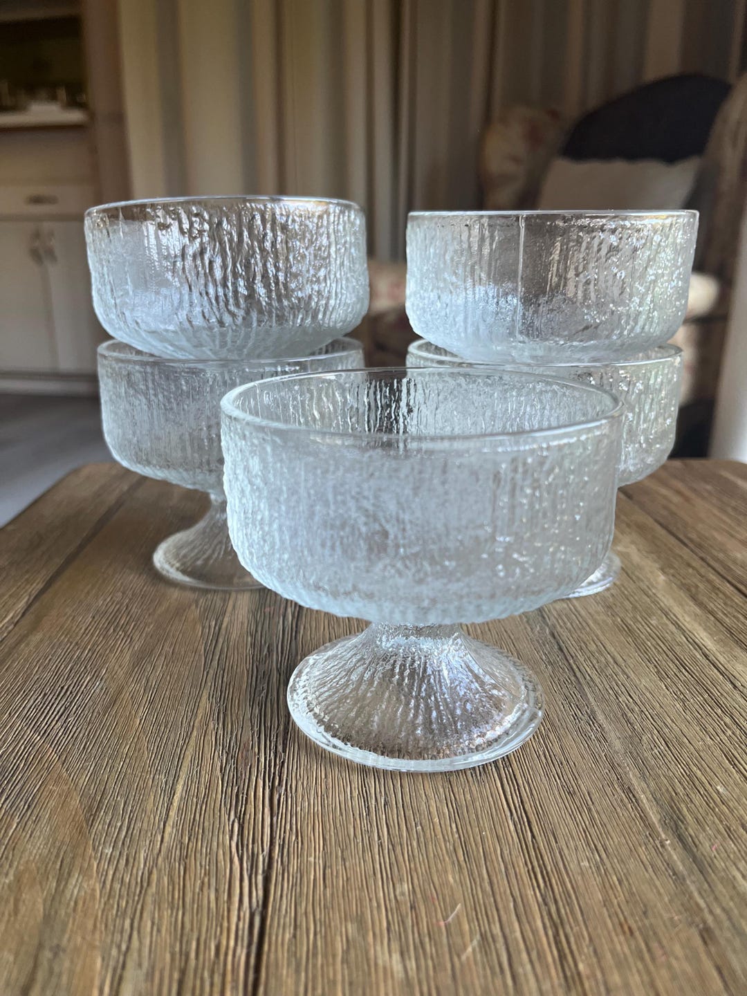 Vintage Indiana Glass Crystal Ice Sherbet Footed Bowls (5) - Etsy