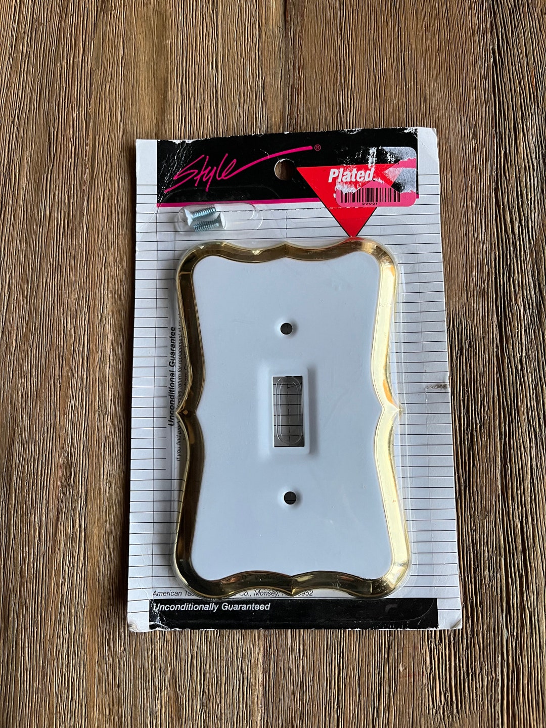 Vintage White and Gold Plastic Switch Plate - Etsy