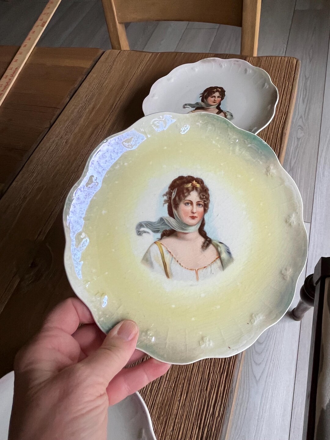 Antique Limoges Lady Plates (3) - Etsy