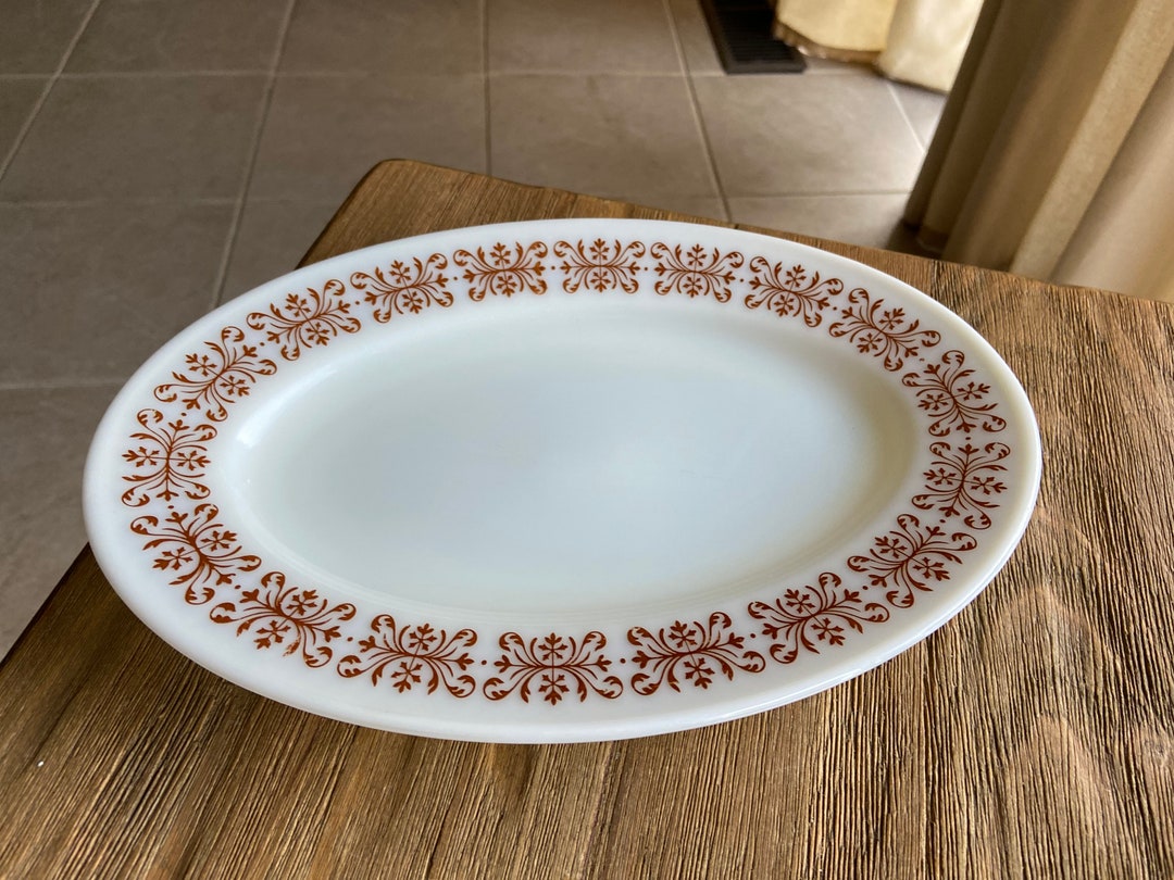 Vintage Copper Filigree Pyrex 11 Inch Platter - Etsy