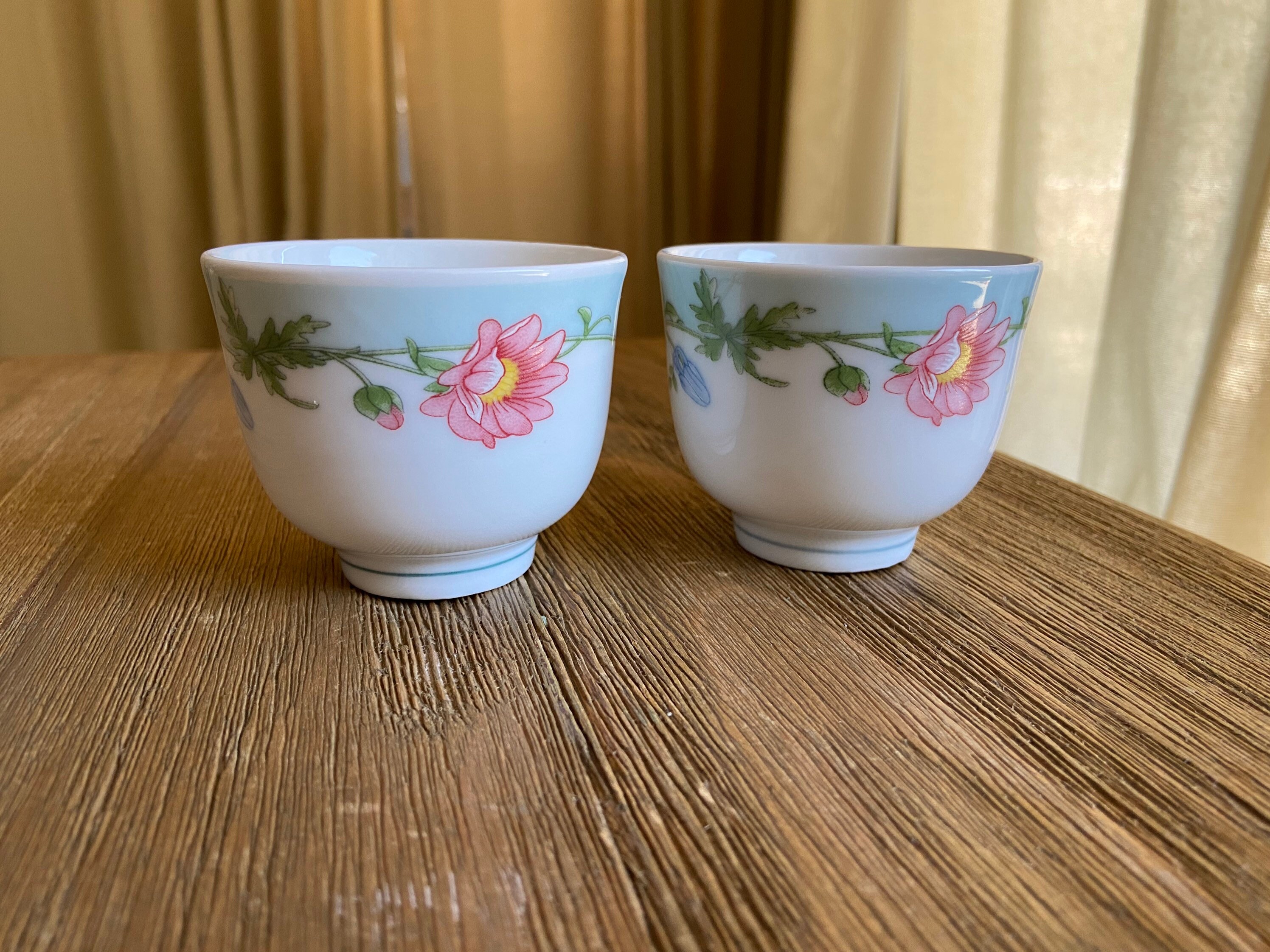 Vintage White Jade Porcelain Tea Cups | Etsy