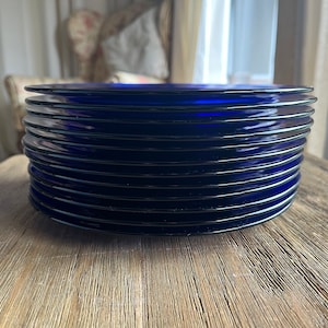 Vintage Cobalt Blue 8 Inch Plates (12) - Etsy