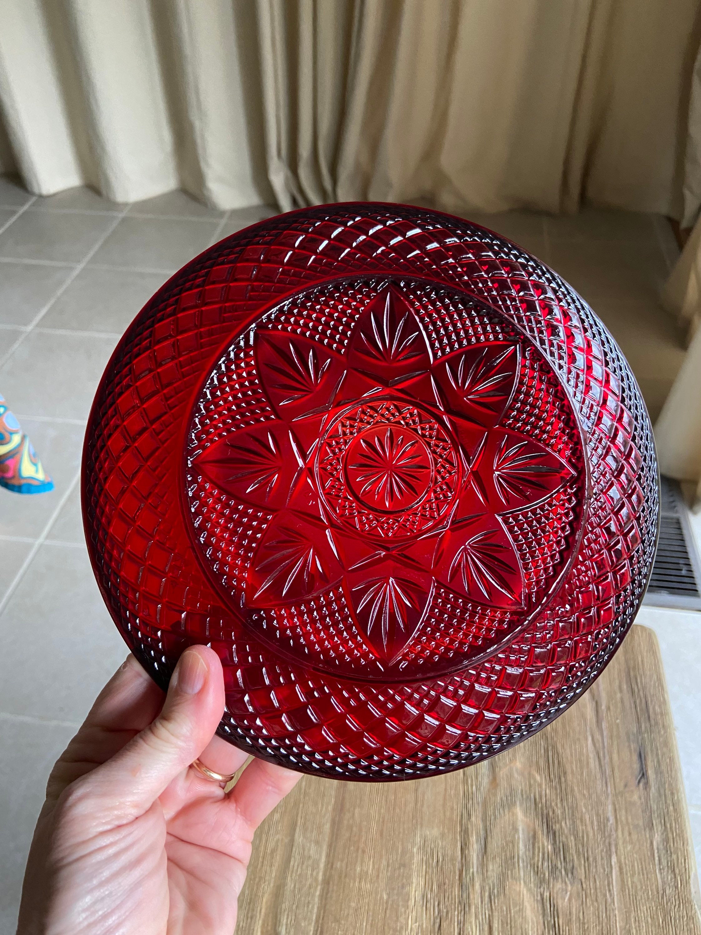 Vintage Ruby Red Small Plate | Etsy