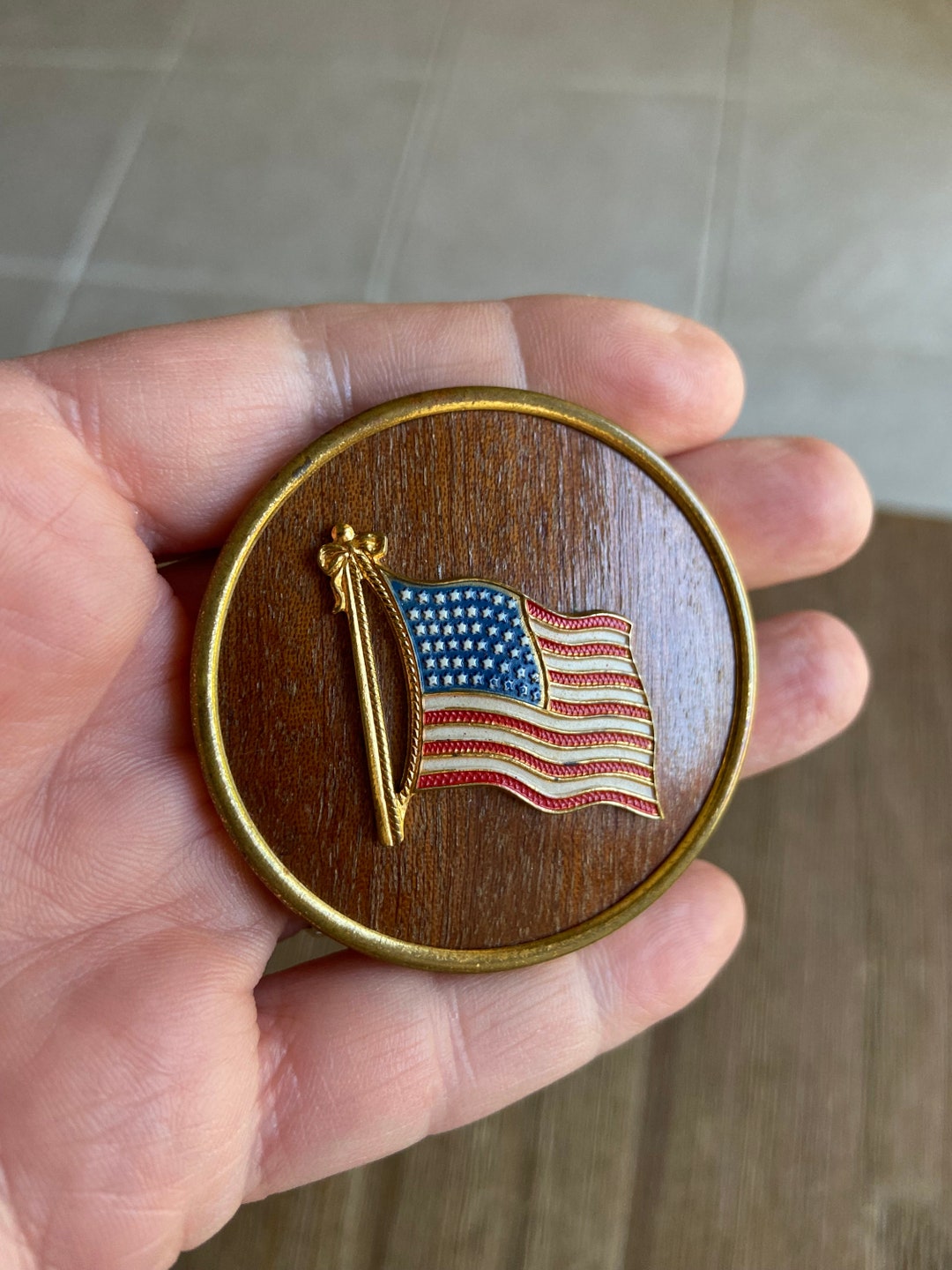 Vintage American Flag Pin - Etsy