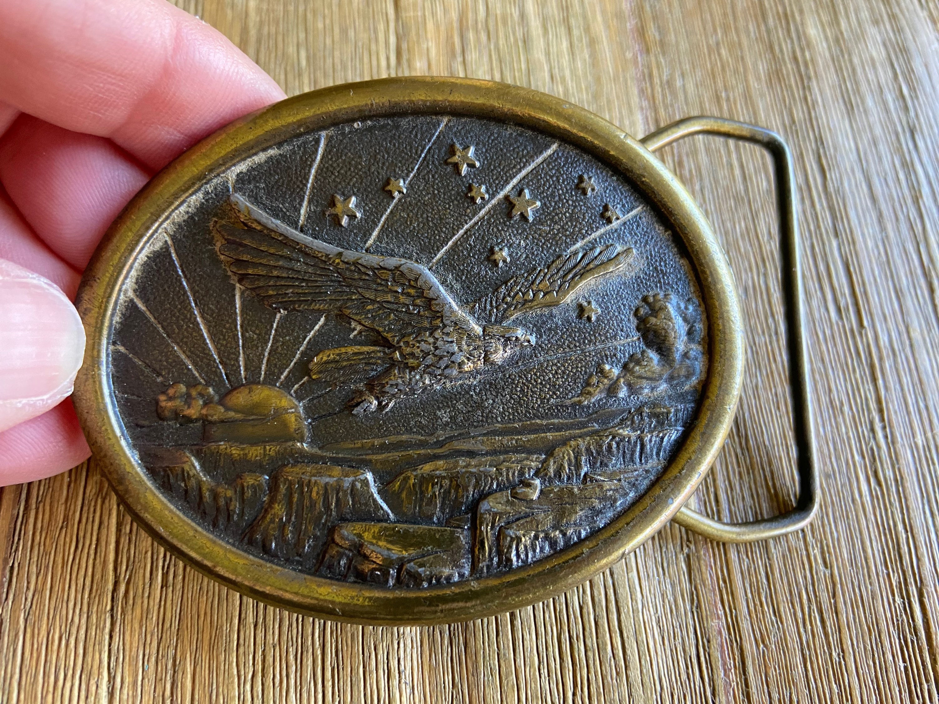 Vintage Brass Eagle Belt Buckle - Etsy