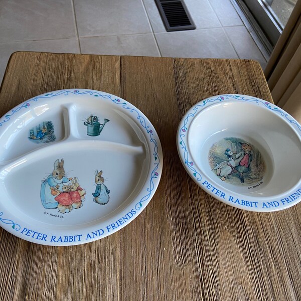 Peter Rabbit Plate and Bowl - Etsy