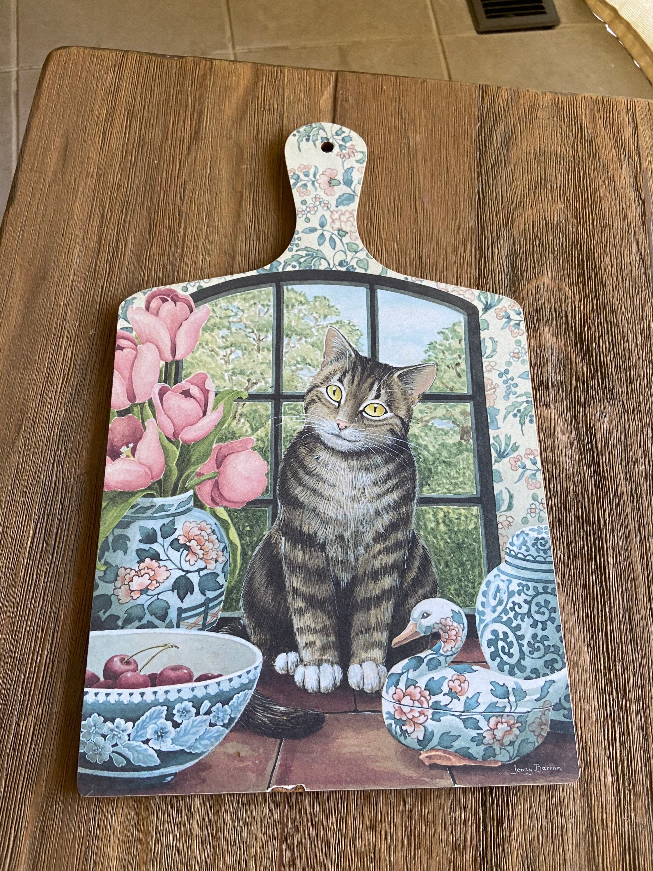 Vintage cat melamine chopping board | Etsy
