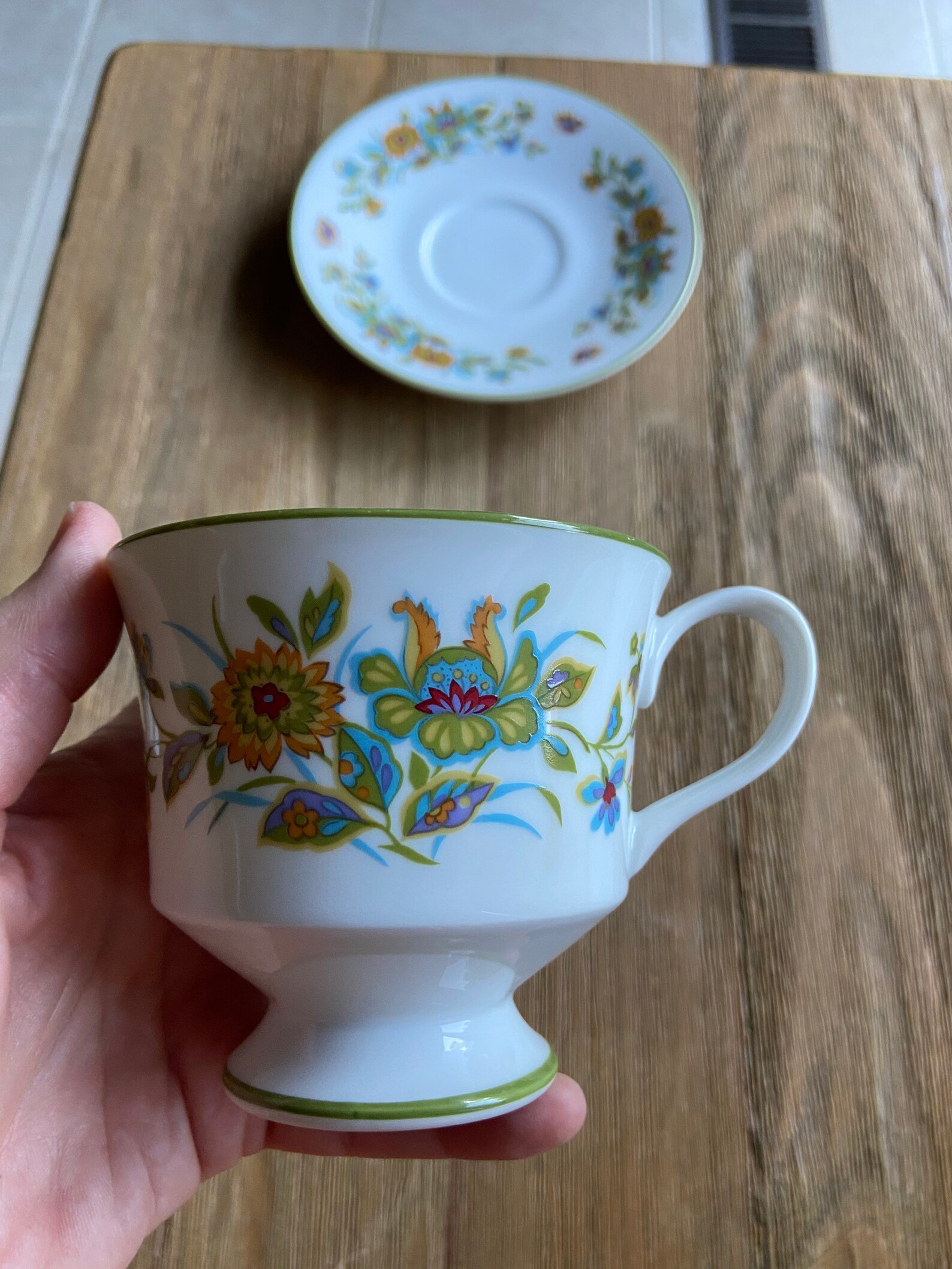 Vintage Sango tea cup and saucer - Etsy Italia