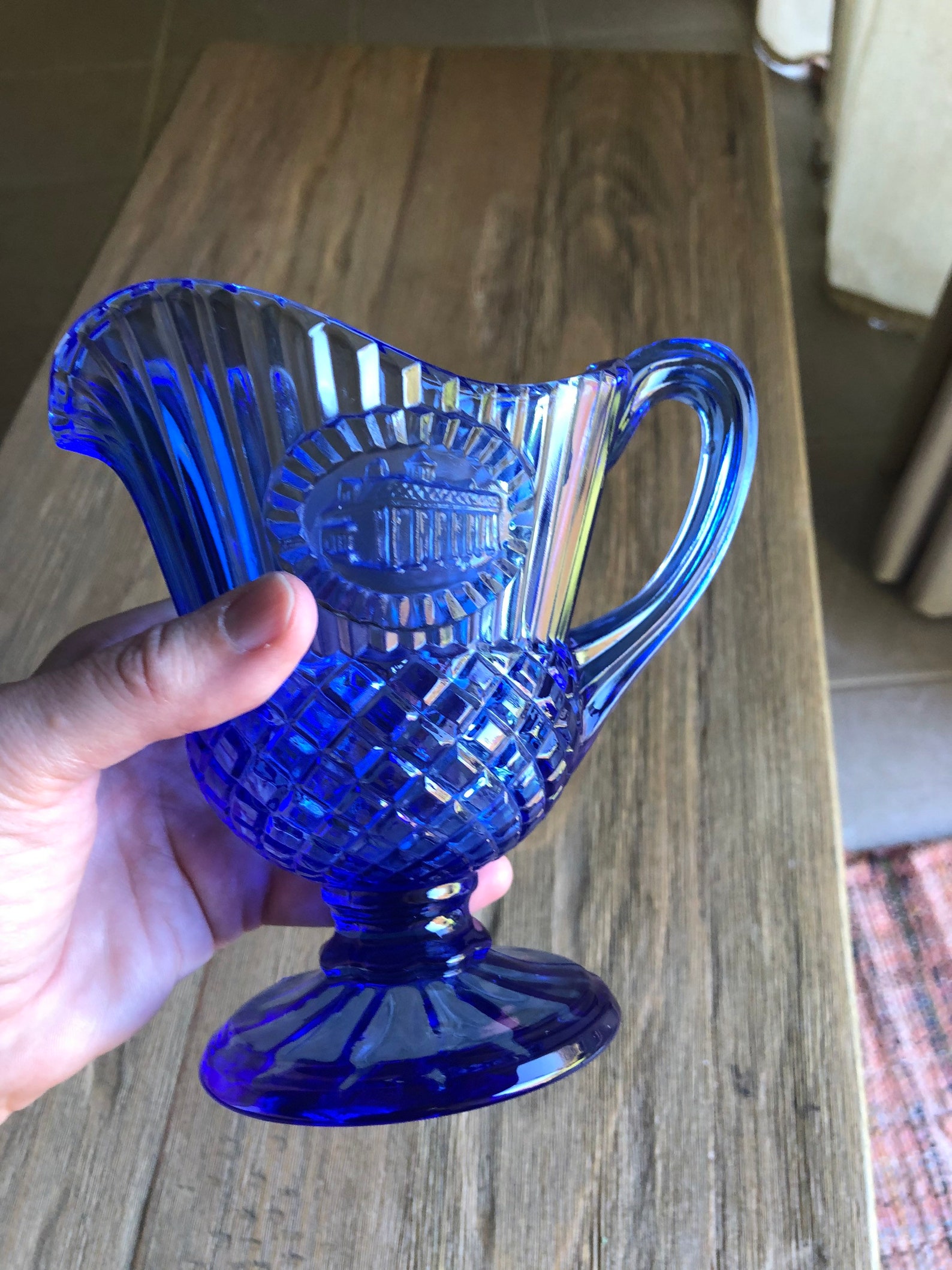 Vintage Avon Cobalt Blue Pitcher - Etsy