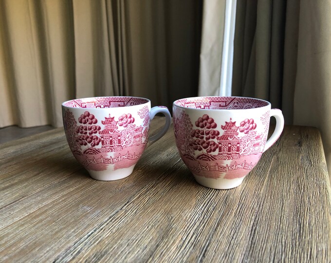 Vintage Red Willow Cups - Etsy