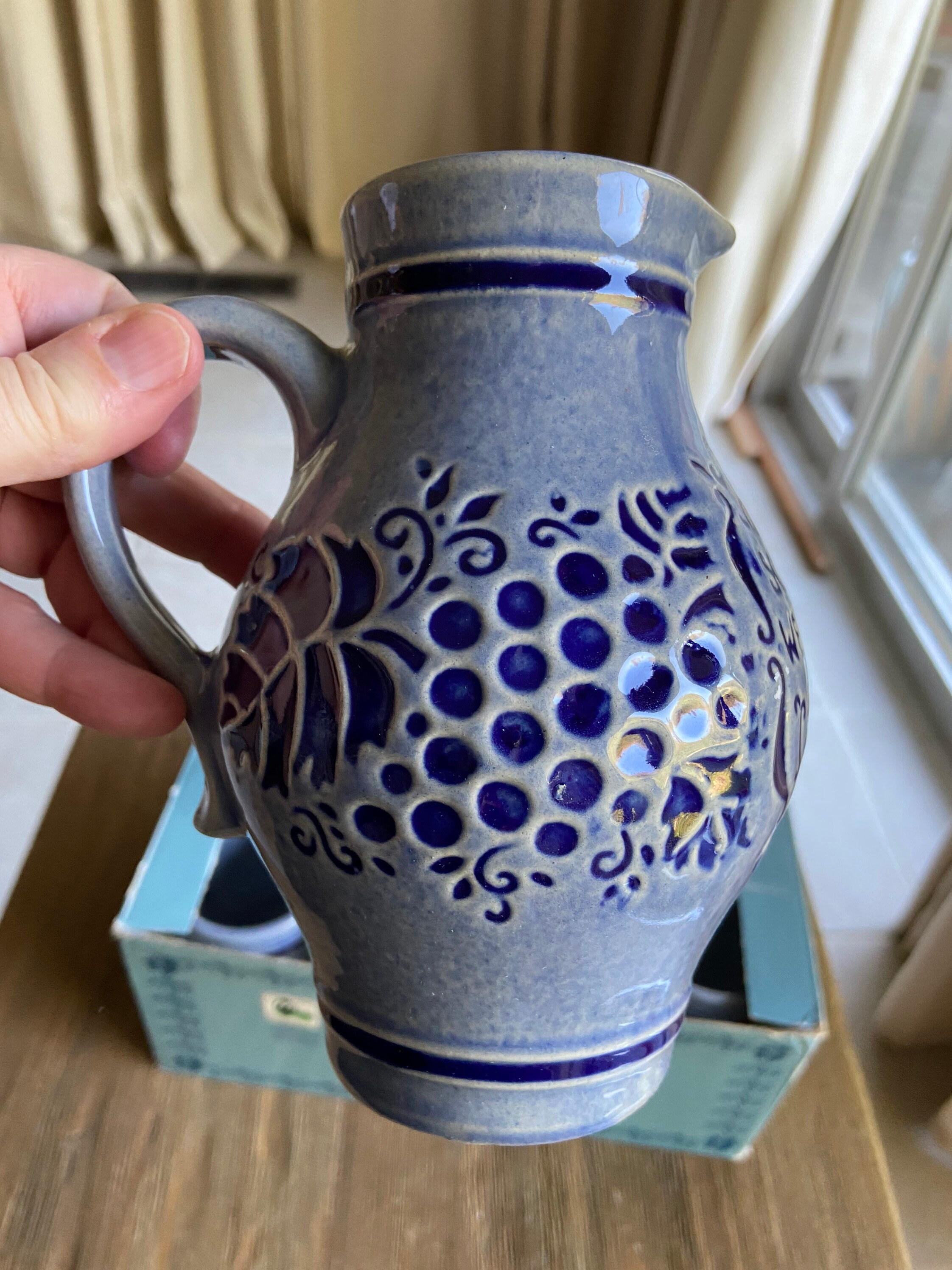 Vintage Ceramic Wine Pitcher and Cups - Etsy
