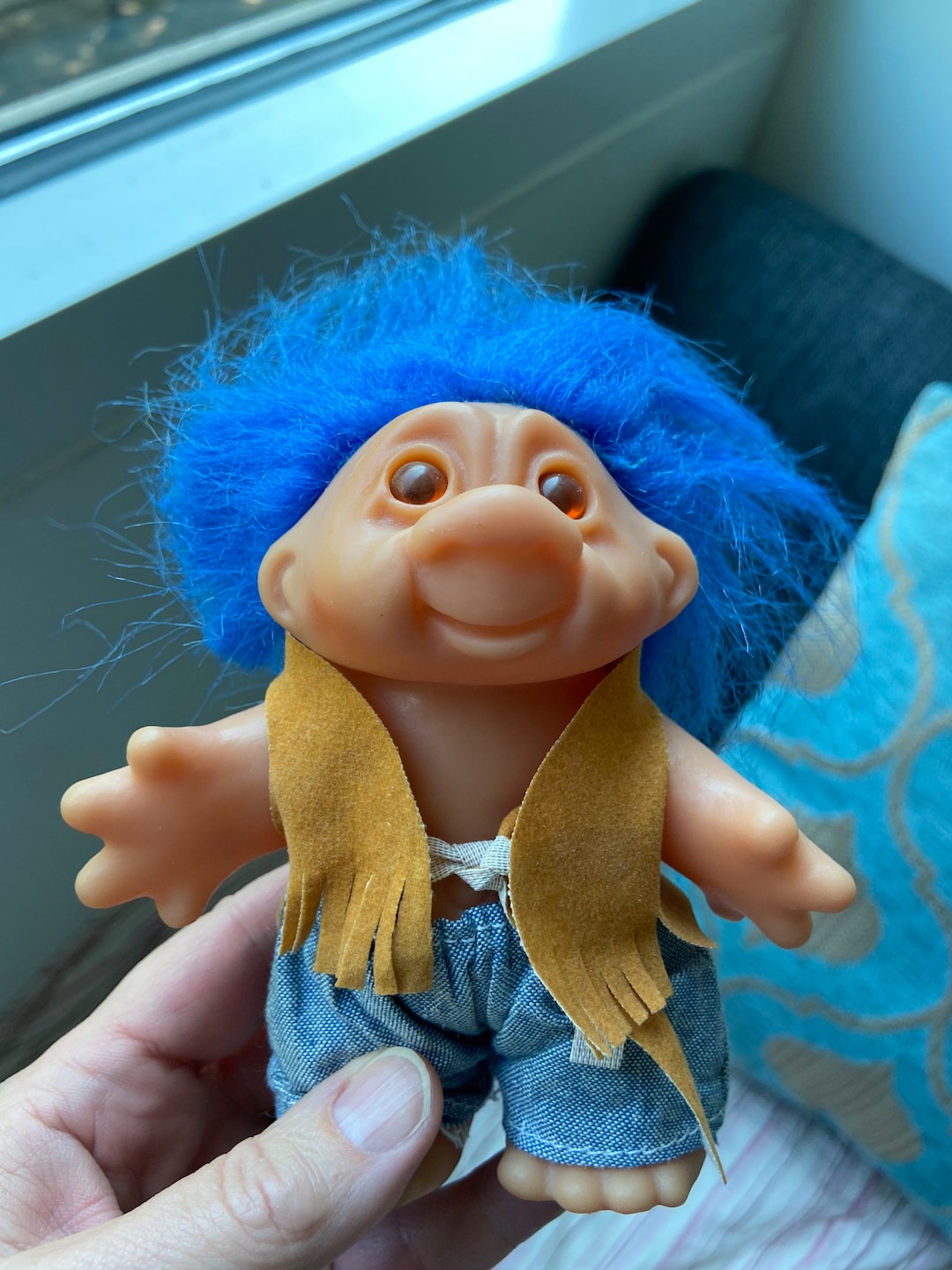 Vintage Blue Hair Troll - Etsy